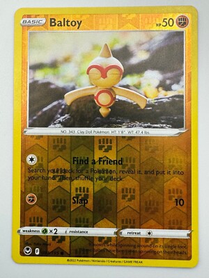 Pokemon TCG Card Silver Tempest Baltoy 093/195 Reverse Holo | eBay