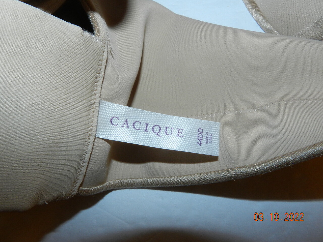 Cacique 44DD beige bra balconette smooth cup underwir… - Gem