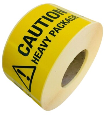 Caution Heavy Package Labels / Stickers. 49 x 89mm. - 500 Labels | eBay UK