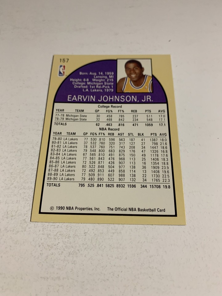 1990 NBA Hoops Magic Johnson MVP Card #157 | eBay