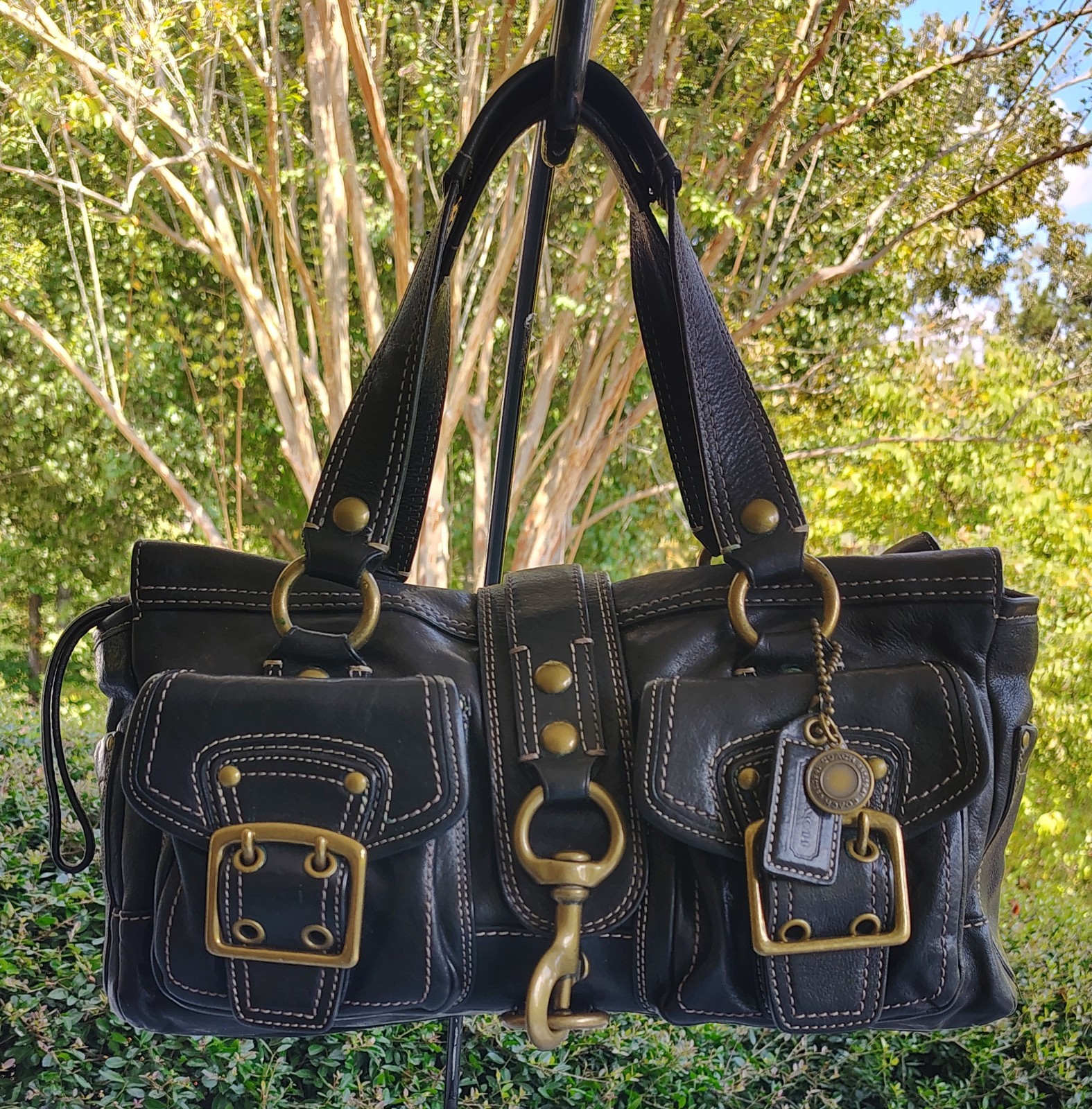 Coach MEDIUM 10330 65th Anniversary Mandy Vintage Black Leather ...