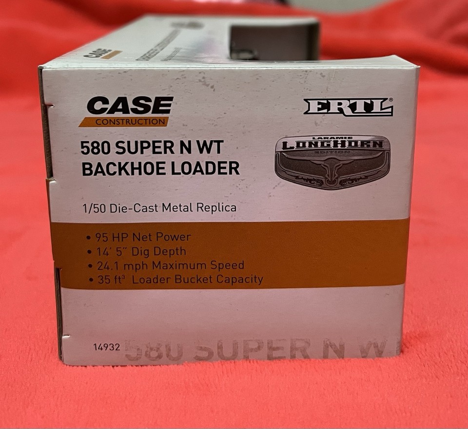 1/50 Ertl Case 580 SUPER N WT Backhoe Loader LARAMIE LONGHORN Edition ...