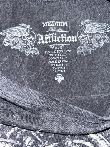Affliction Distressed Shirt Men's M Live Fast Reflective Logo Grunge ...