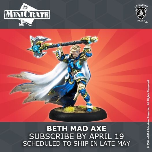 Warmachine Minicrate #80 Beth Mad Axe (May 2024) Cynar Female Warrior ...
