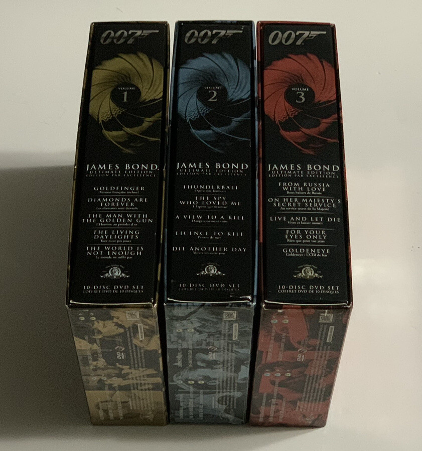 James Bond 007 Ultimate Edition DVD Boxsets Volume 1, 2 & 3 - 15 Films ...