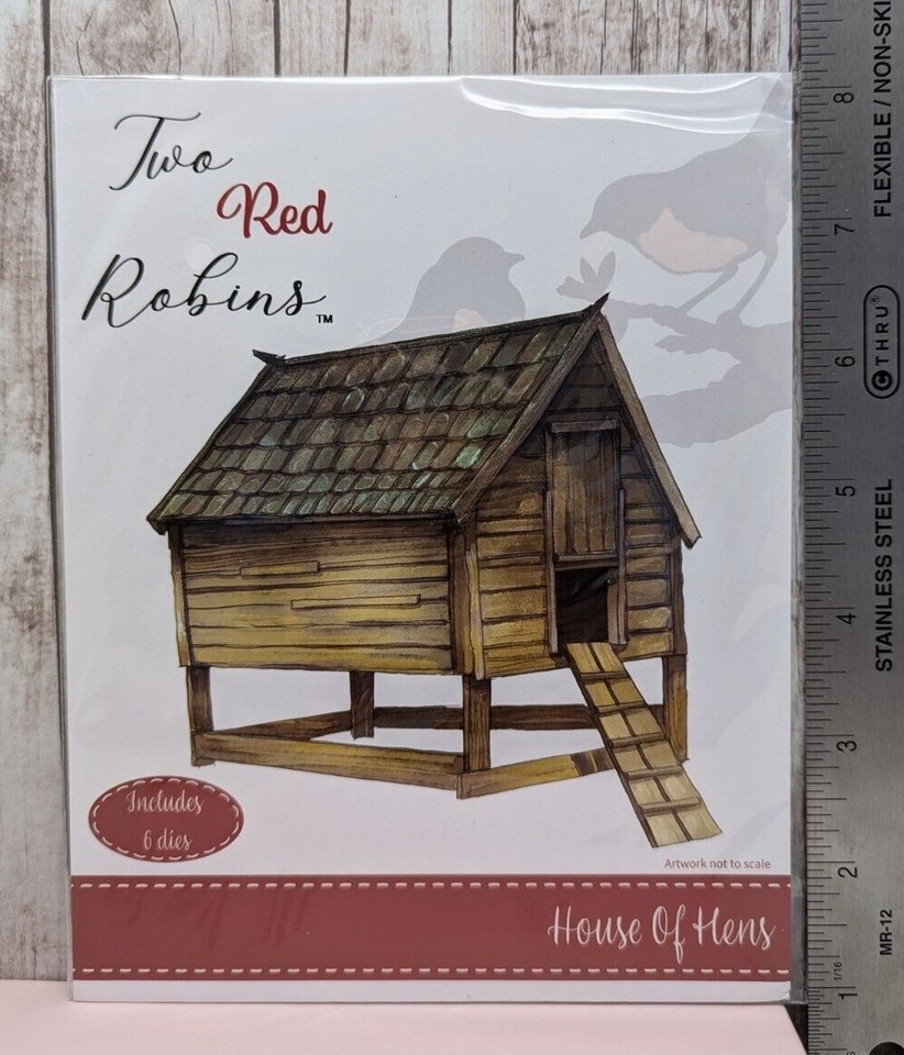 Two Red Robins Metal Die Vintage Farm Lantern Ivy Nest Hay Old Truck ...