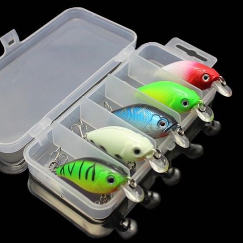 5Pcs Fishing Lures Set Spinner Plugs Crankbait Perch Salmon Pike Trout ...