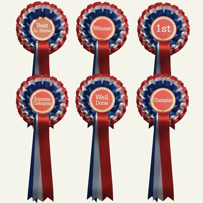 Rosettes 3 Tier Best In Show-Well Done-Winner-Champion-1st-Supreme ...