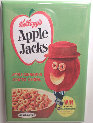 Apple Jacks Vintage Cereal Box 2"x3" Fridge or Locker MAGNET Img 1 | eBay