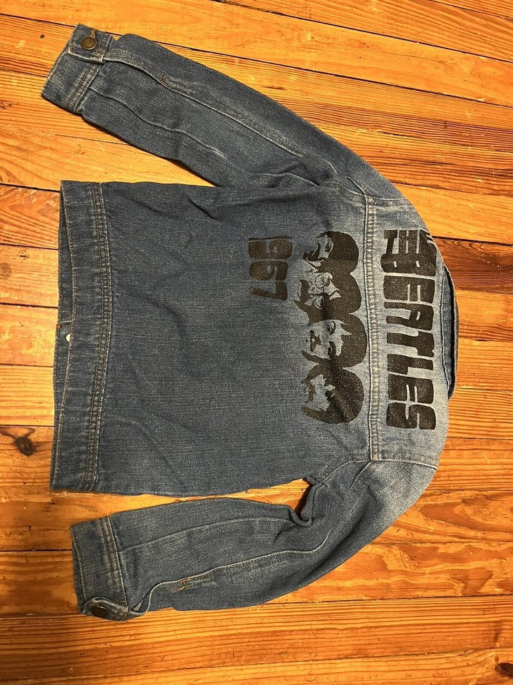 Junk Food Kids Denim Jacket The Beatles 1967 Unisex Size Small | eBay