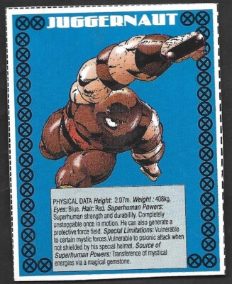 1996 UK Sugar Puffs Cereal X-Men JUGGERNAUT Card White Back Variety | eBay