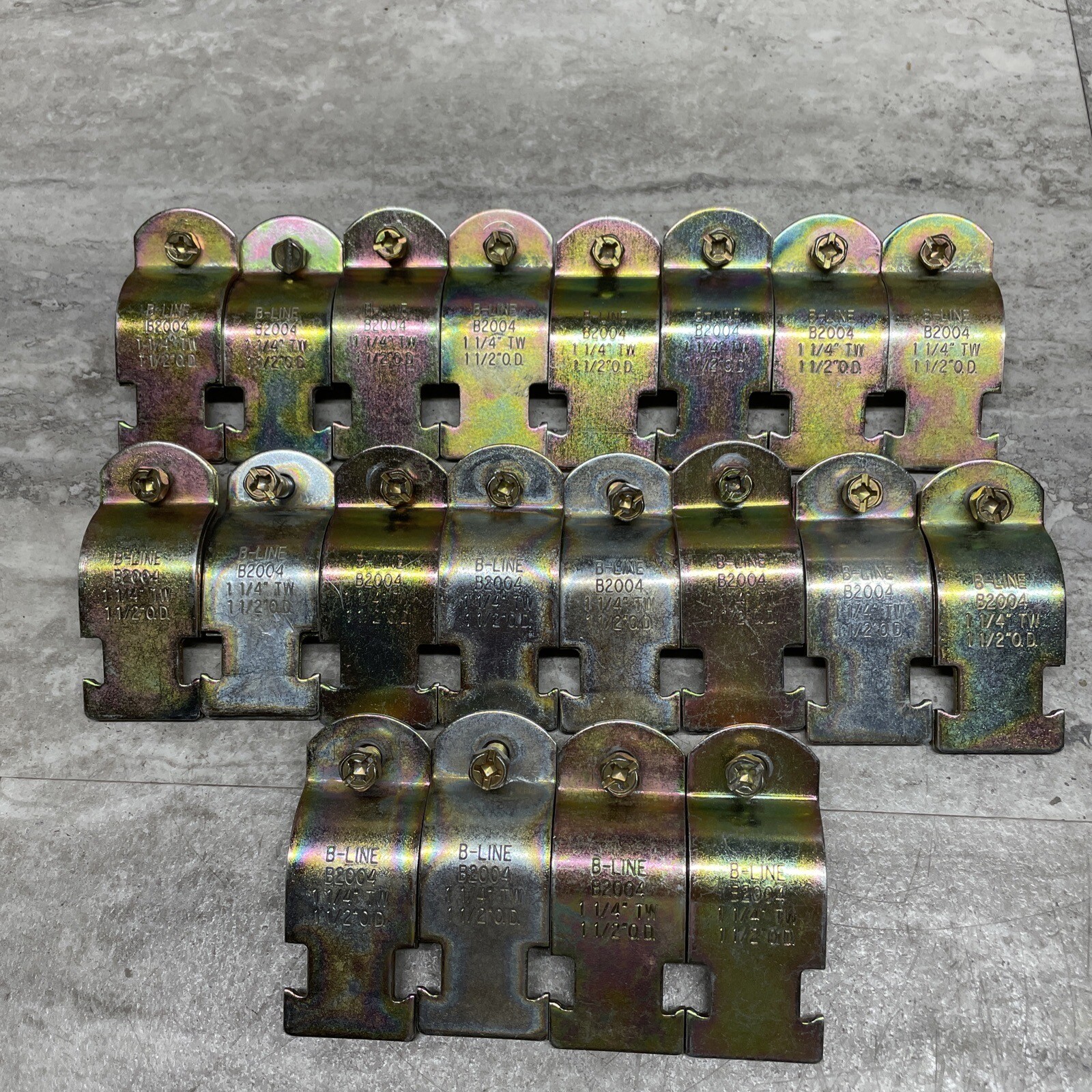 Lot Of 20 B-Line B2004 Strut Clamp 1-1/4” Standard & Thin Wall Pipe, 1 ...