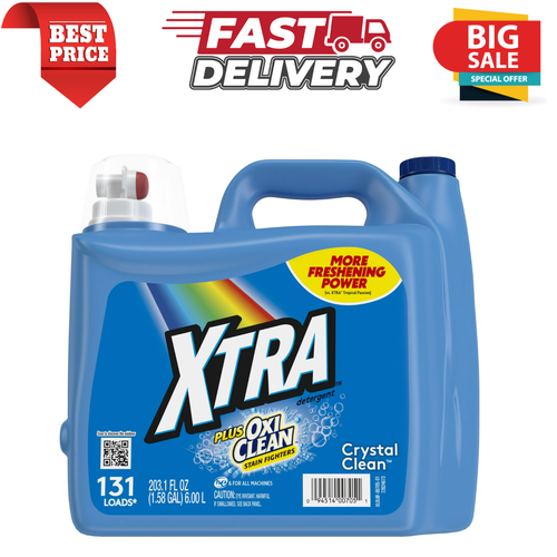 Xtra Plus OxiClean, 131 Loads Liquid Laundry Detergent, 203.1 FL oz ...