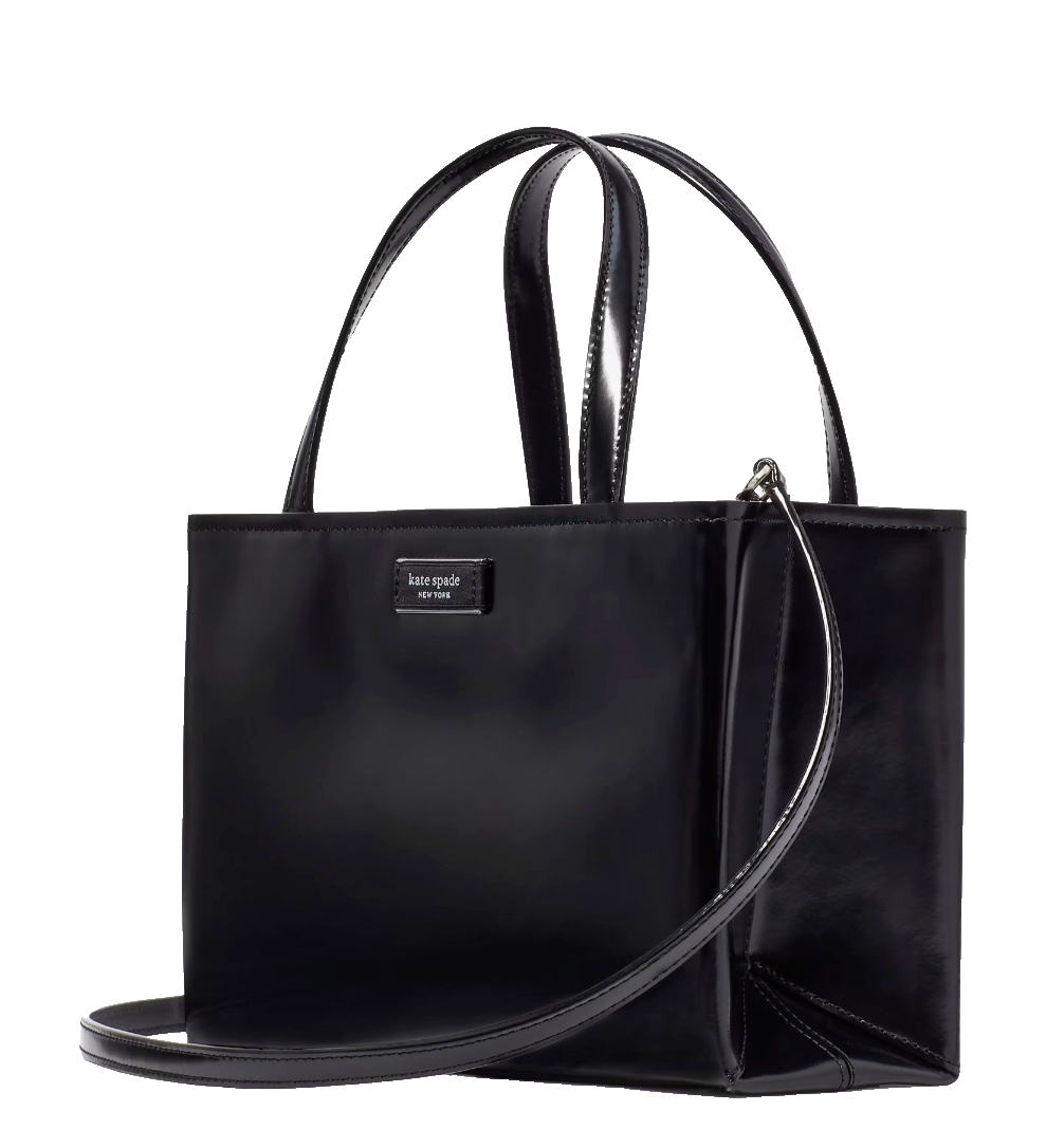 New Kate Spade Sam Icon Spazzolato Leather Small Tote Black | eBay