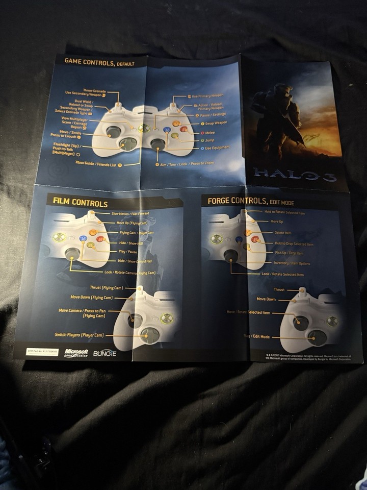 Halo 3 Poster (Microsoft Xbox 360, 2007) Approx 14 X 13 Master Chief ...