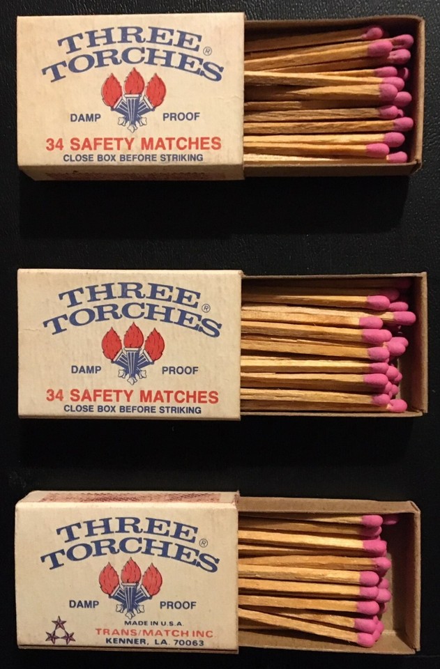 1978 Lot of 3 Vintage Boxes of “THREE TORCHES” on the Box Damp Proof ...