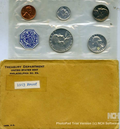 1963 US Mint Silver Proof Coin Set OGP No Reserve | eBay