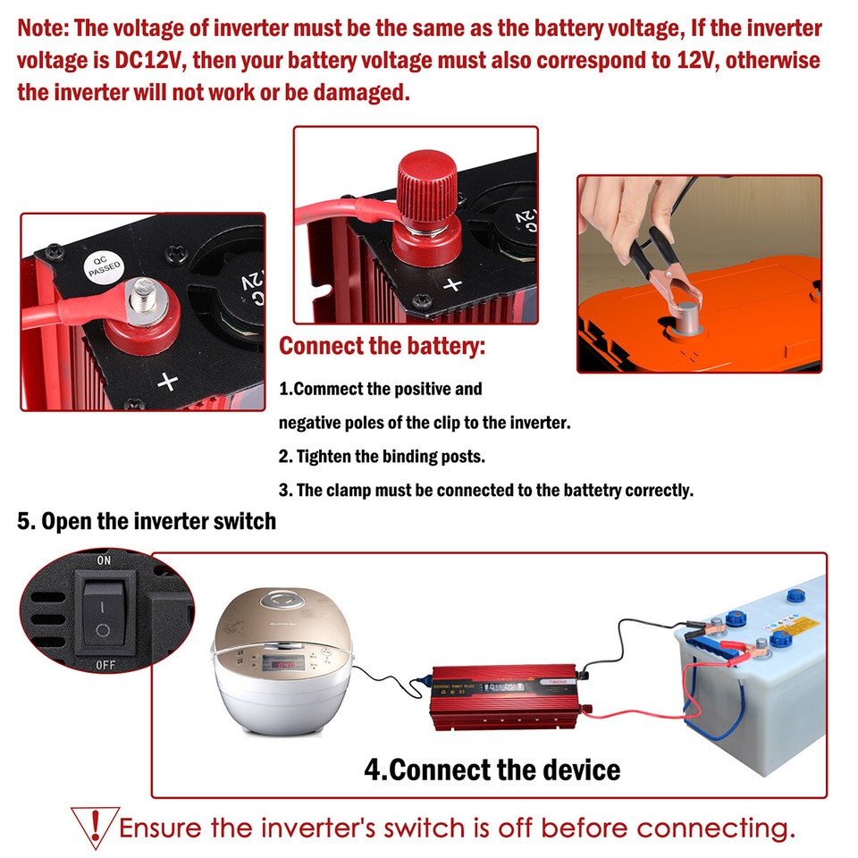 7000W 6000W De 12V A 110V Convertidor Con USB Para Carro Auto Inversor ...