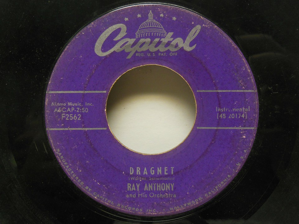 Ray Anthony: Dragnet / Dancing in the Dark, 45 RPM. VG (BL) | eBay