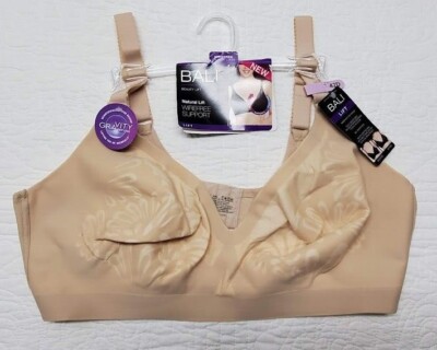 NEW Bali Natural Lift Wirefree Support Bra Beige 38D 42D Style 6564 | eBay