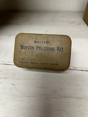 Vintage Metal Box MILITARY BUTTON POLISHING KIT With Buttons | eBay
