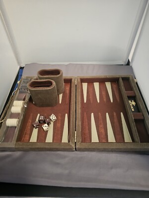 1970's Skor-Mor Backgammon Game, Tan Corduroy Travel Case, Complete! | eBay