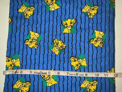 NEW Disney Lion King Simba Blue 100% Cotton 1 Yard 20"Lx 11"W Last ...