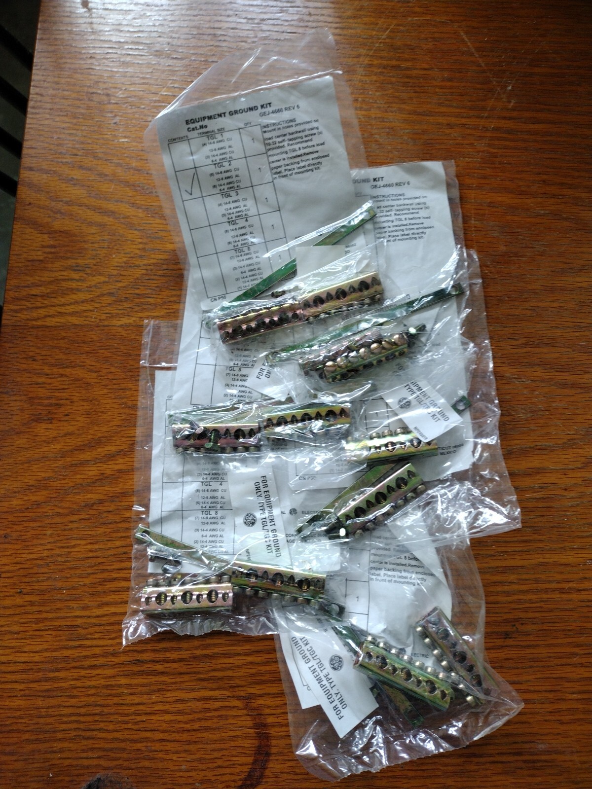 LOT OF 6 NIB NEW GE TGL2 EQUIPMENT GROUND KIT 2 X7 PIN TERMINAL STRIP ...