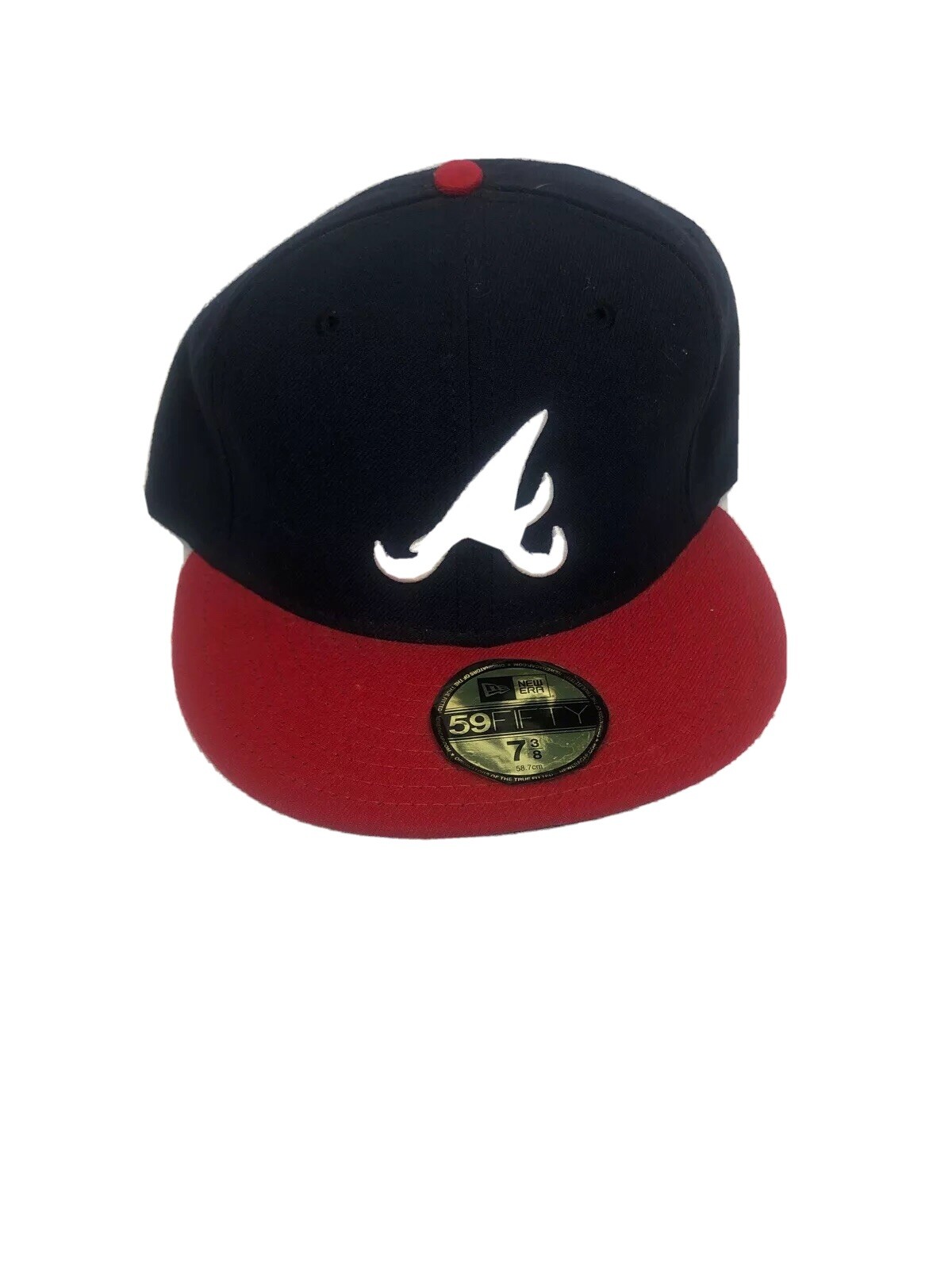 59 fifty Baseball Hat Cap Atlanta Braves Fitted 7 3/8… - Gem