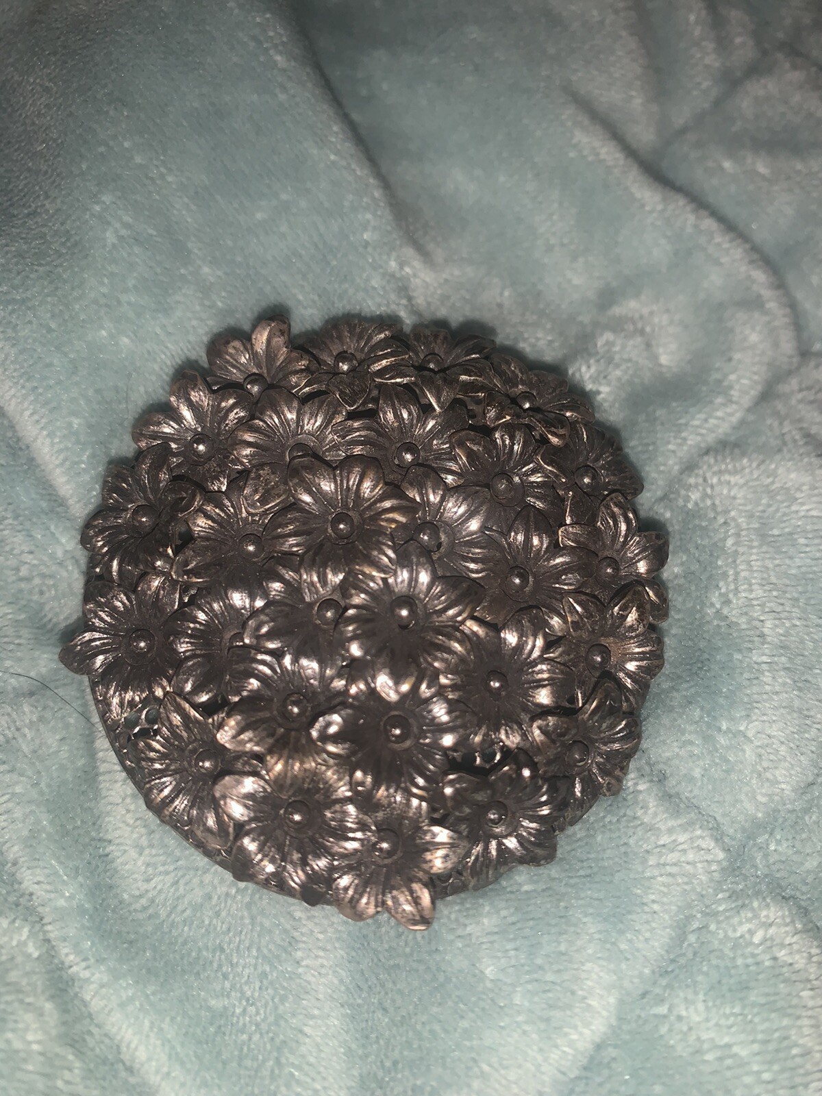 vintage silver tone moveable flower brooch - Gem