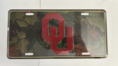 Authentic OU Oklahoma Sooners Metal License Plate Camouflage Game Day ...