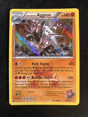 Pokemon Aggron 14/34 Holo Rare Card Team Magma's Double Crisis 2015 NM ...