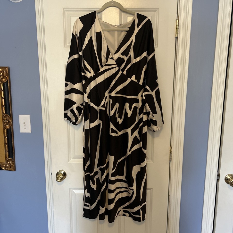 Banana Republic Classic Midi Dress Black And White Timeless NWT Size 20 ...