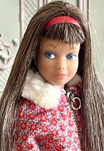 VINTAGE BARBIE SL SKIPPER DOLL BRUNETTE TWO-TONE HAIR IN SLEDDING FUN ...