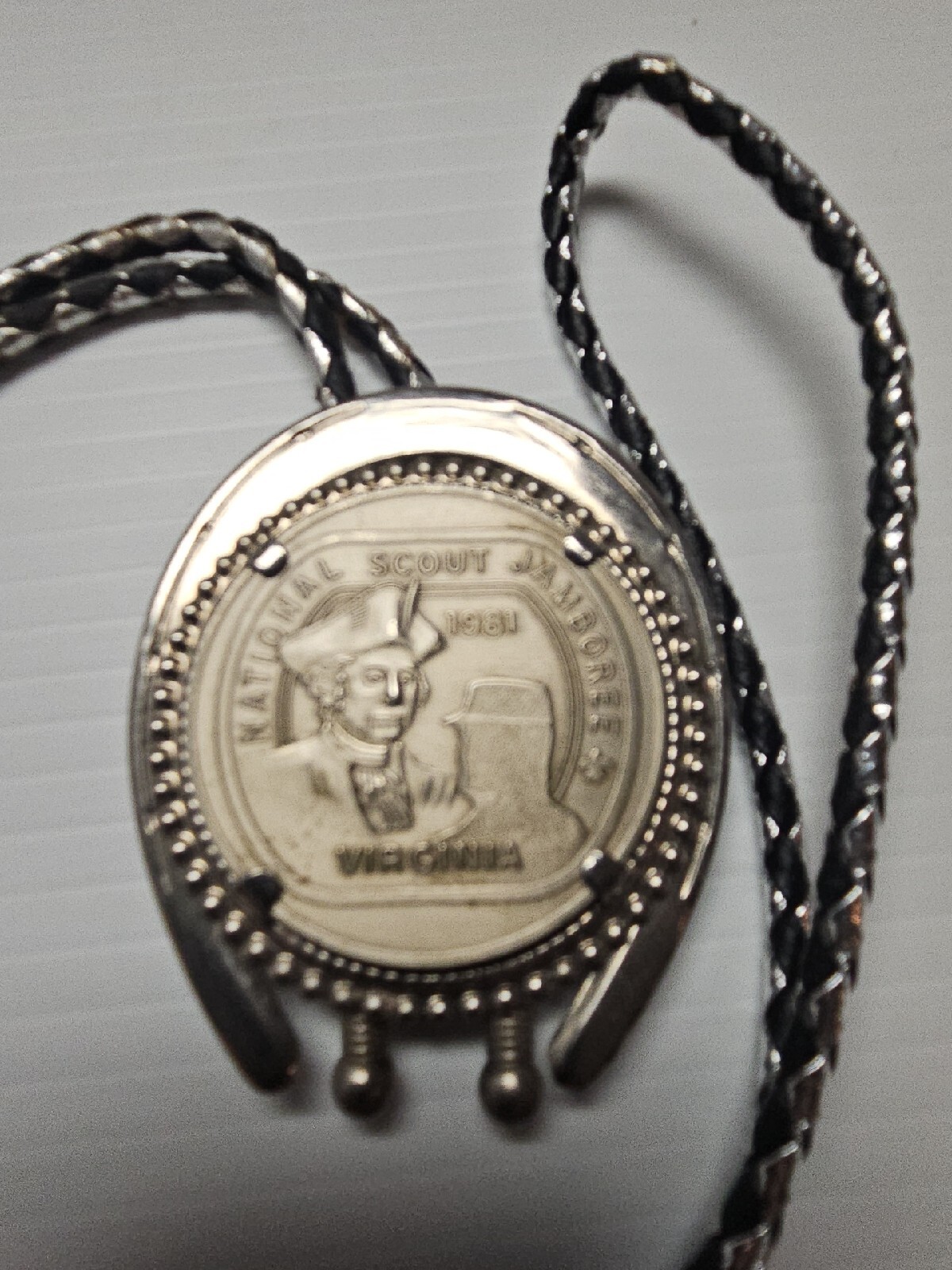 Vintage 1981 National Boy Scout Jamboree Virginia Bolo Tie Coin with ...