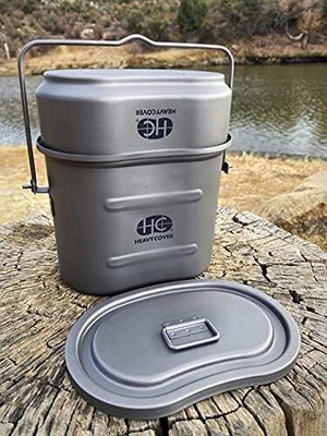 HEAVY COVER Military Style Titanium Mess Tin Cooker Mess kit set | eBay