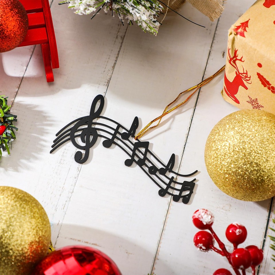 Soaoo Christmas Music Notes Ornament Black Treble Clef Musical Theme ...