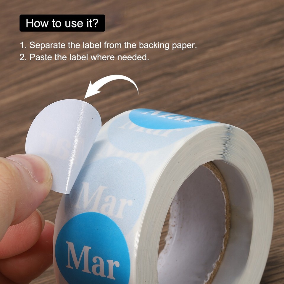 12 Roll Round Month Labels 1 Inch DIY Color Coding Circle Stickers 12 ...