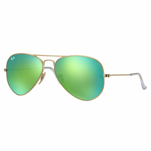 Ray-Ban Aviator Mirror Flash Lenses Sunglasses - Gold/Green Flash for ...