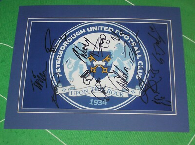 Peterborough United FC Mounted Crest Photo Signed x 13 2018/19 Squad ...