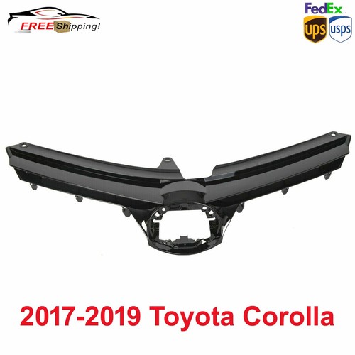 New Grille For 2017-2019 Toyota Corolla Front Upper Black Plastic ...