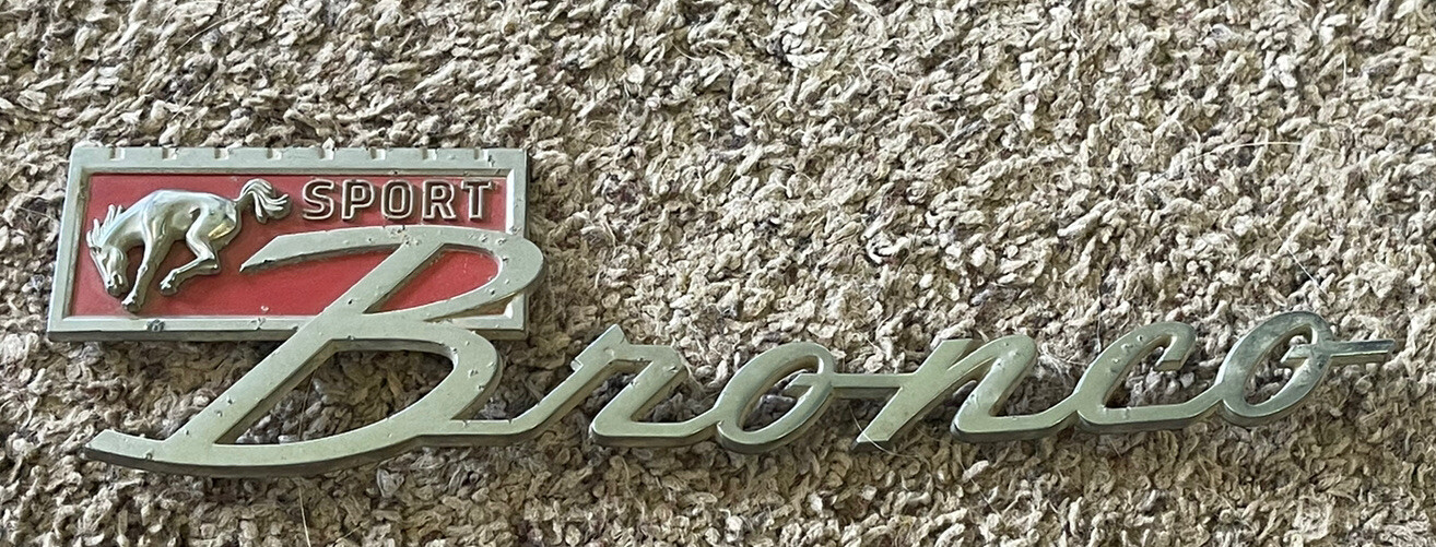 Original OEM 1966 - 1977 Ford Bronco Fender Script Emblem, 11” | eBay