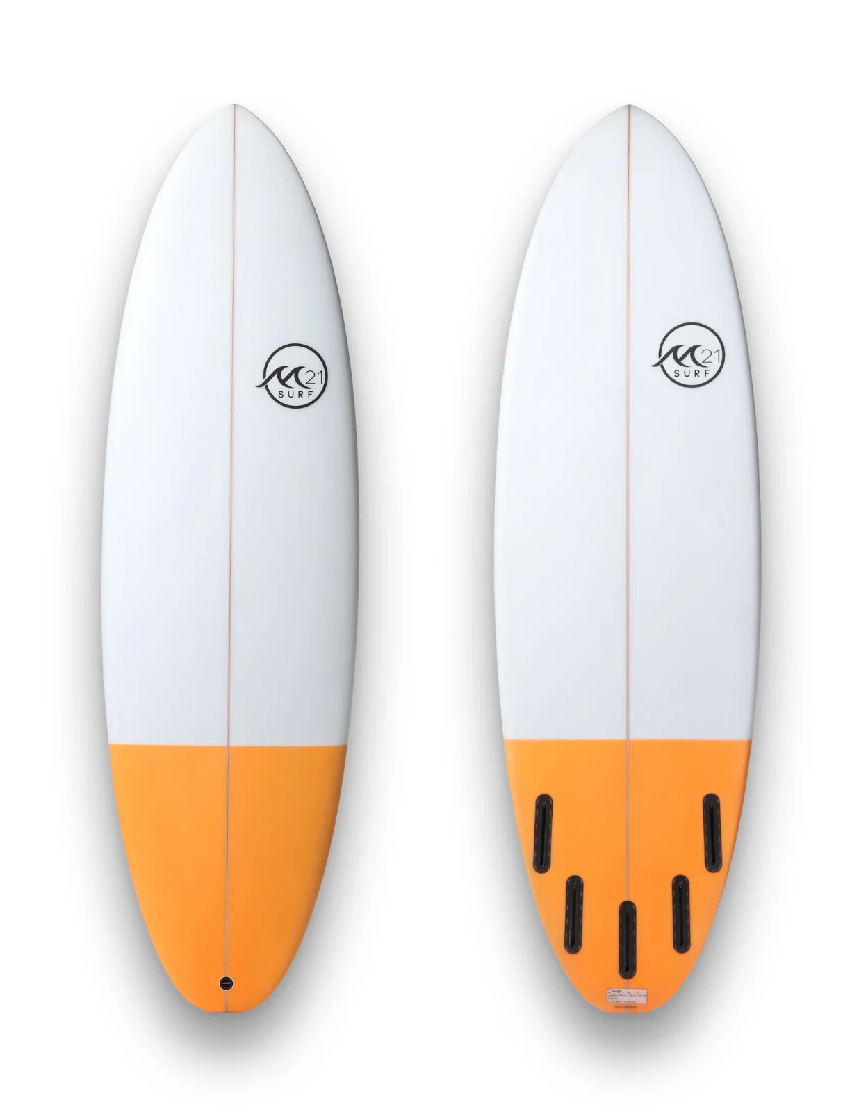 6'6" x 21.7" x 2.7" 41.1L 5 Fin Groveler Shortboard Surfboard Orange ...