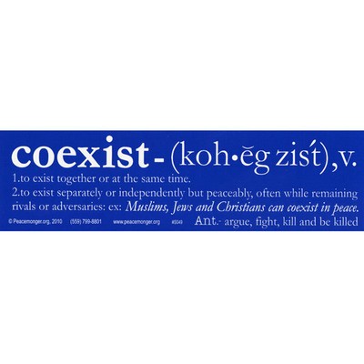 S049 - Coexist Definition Large Bumper Sticker | eBay