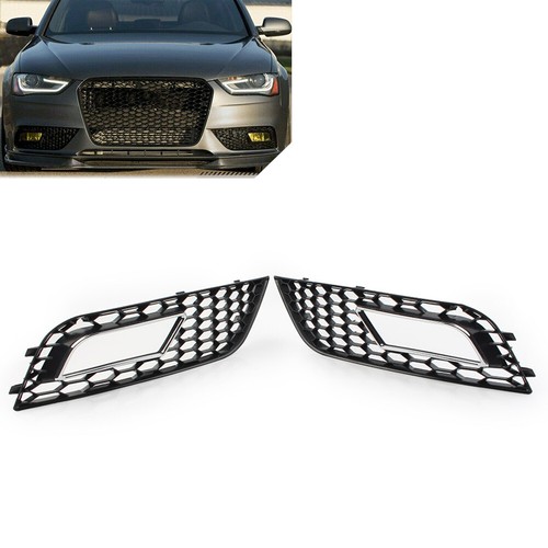 Honeycomb Front Bumper Fog Light Mesh Grille Cover For Audi A4 B8.5 ...