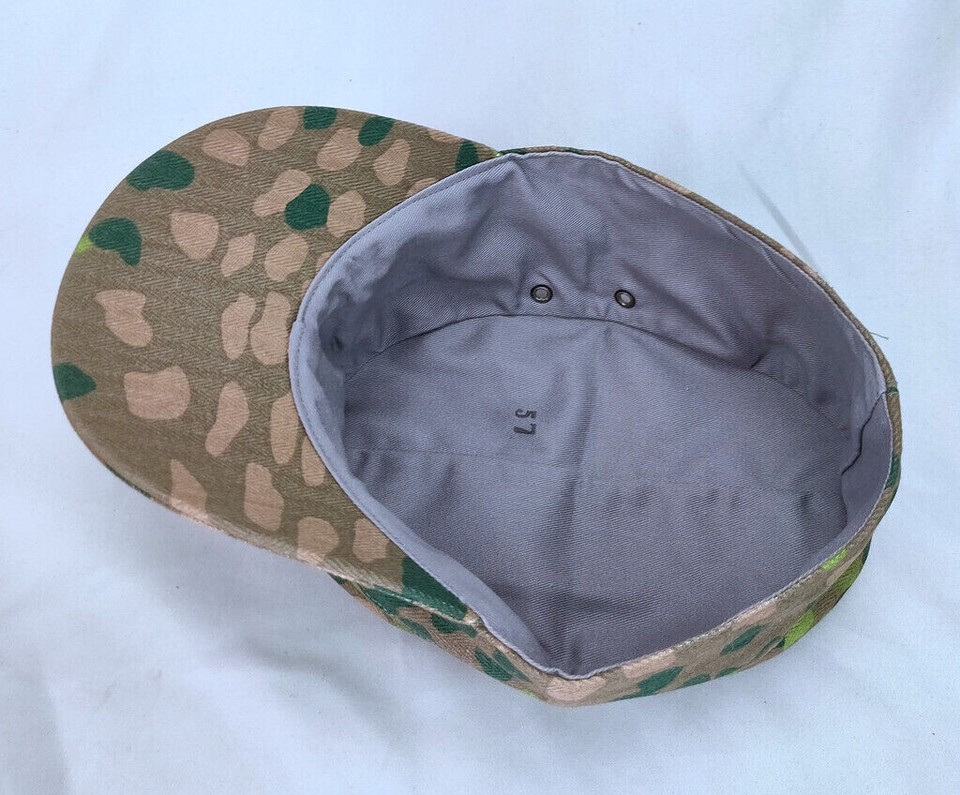 WW2 GERMAN ARMY DOT44 CAMO PANZER FIELD CAP EARLY TACTICS HAT SIZE XL ...