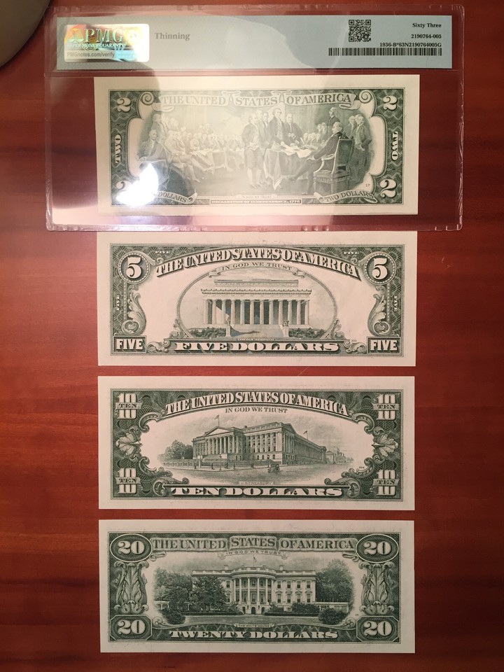 1995 Rare $2 $5 $10 $20 New York (B) Fed Reserve Star Note Collection ...