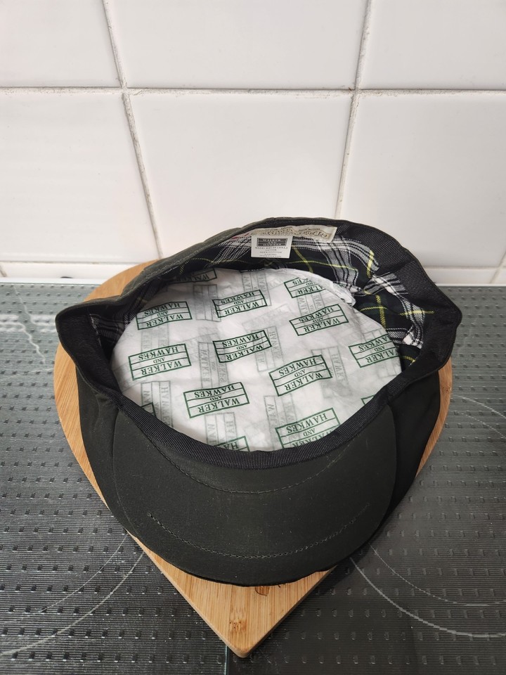 Walker & Hawkes Wax Flat Cap Country Waxed Shooting Outdoor Hat Olive ...