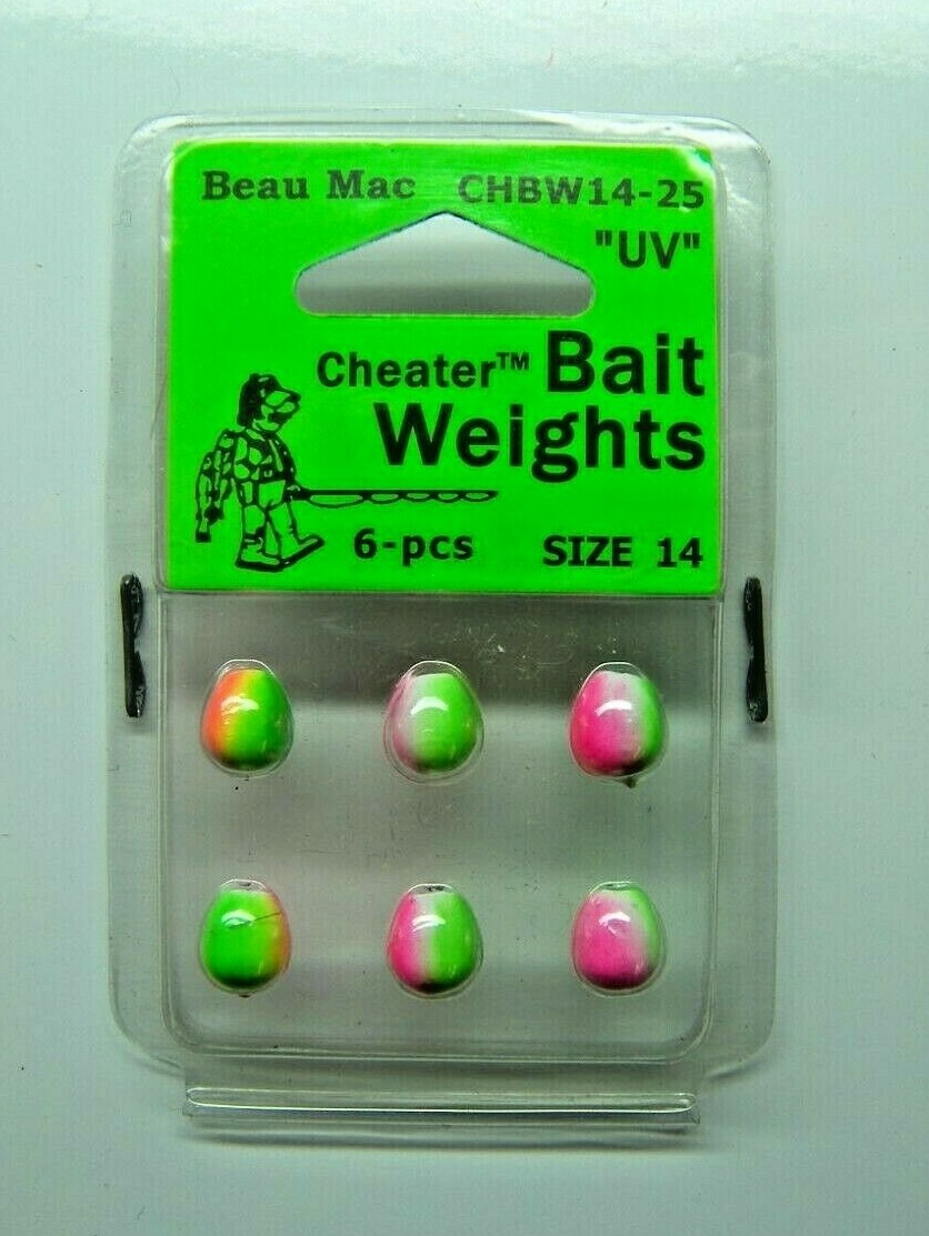 Beau Mac Cheater Bait Weights Trout Salmon Steelhead Fishing 6-pcs size ...