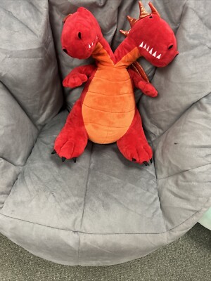 Pillowfort 2 Headed Red Dragon Plush 14 inch Stuffed Animal Cuddly ...